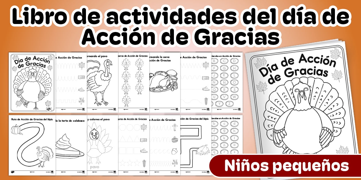 Libro de actividades - Acción de Gracias para niños pequeños