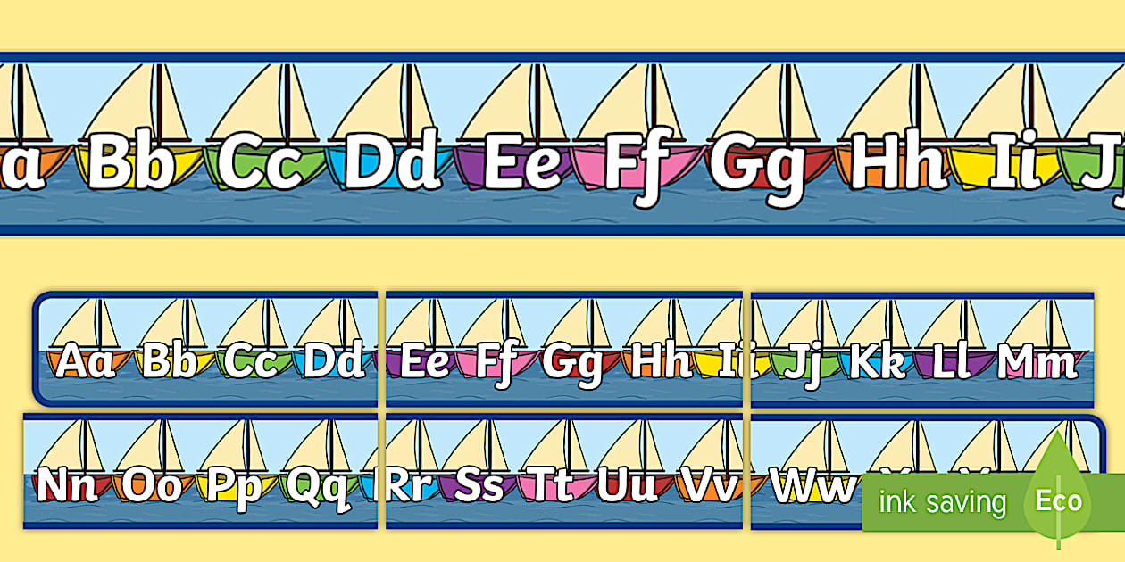Sea, Boat and Sky Alphabet Strip (teacher made) - Twinkl