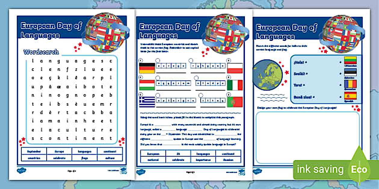 European Day of Languages: Worksheets (teacher made)