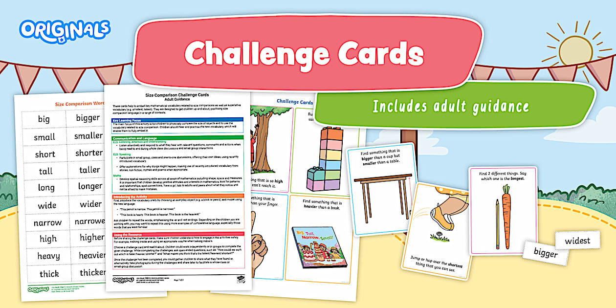 👉 EYFS Size Comparison Challenge Cards