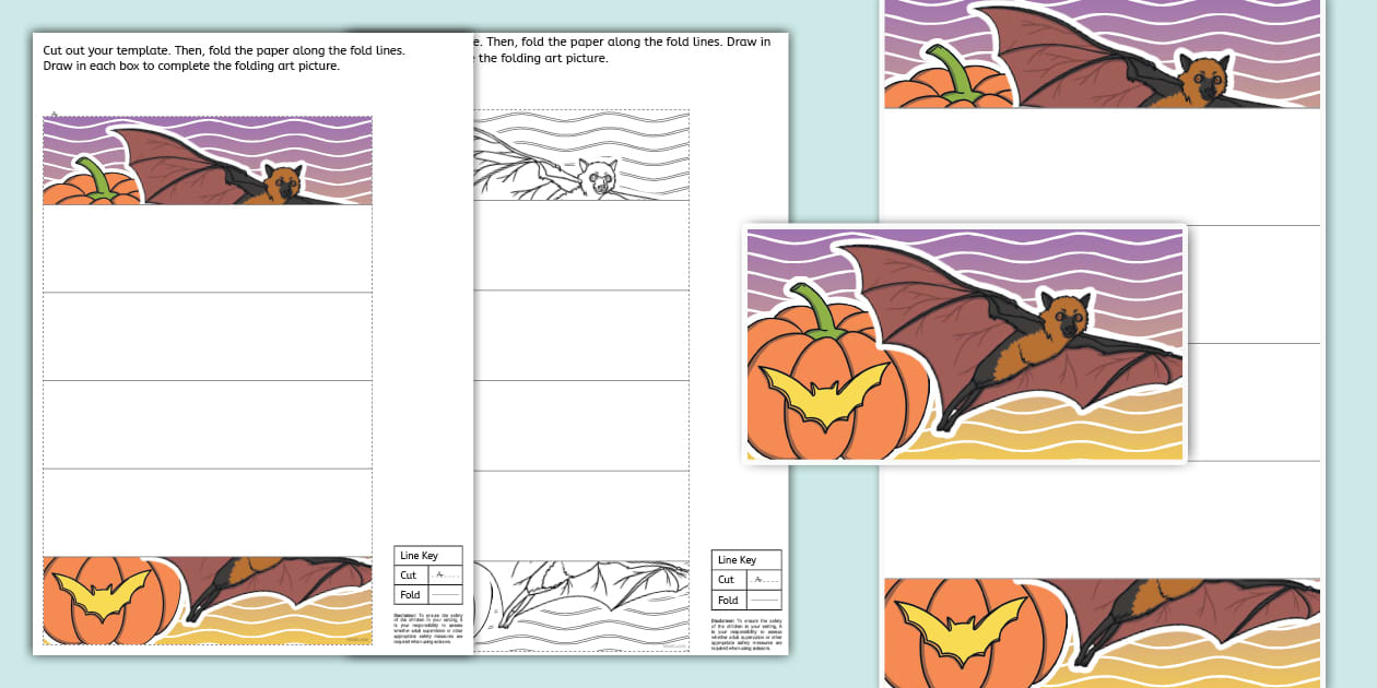 Halloween Bat Folding Art Template