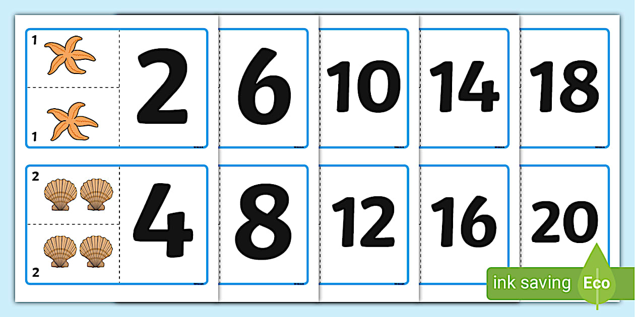 Under the Sea Doubling Numbers to 20 Matching Activity