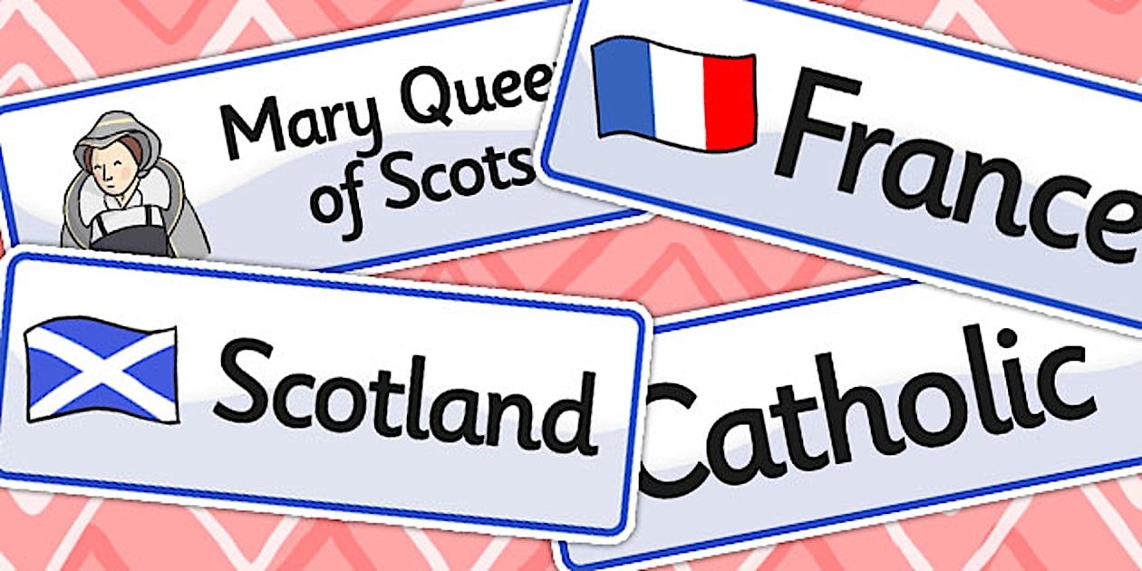 Cursive Mary Queen of Scots Word Cards (teacher made)