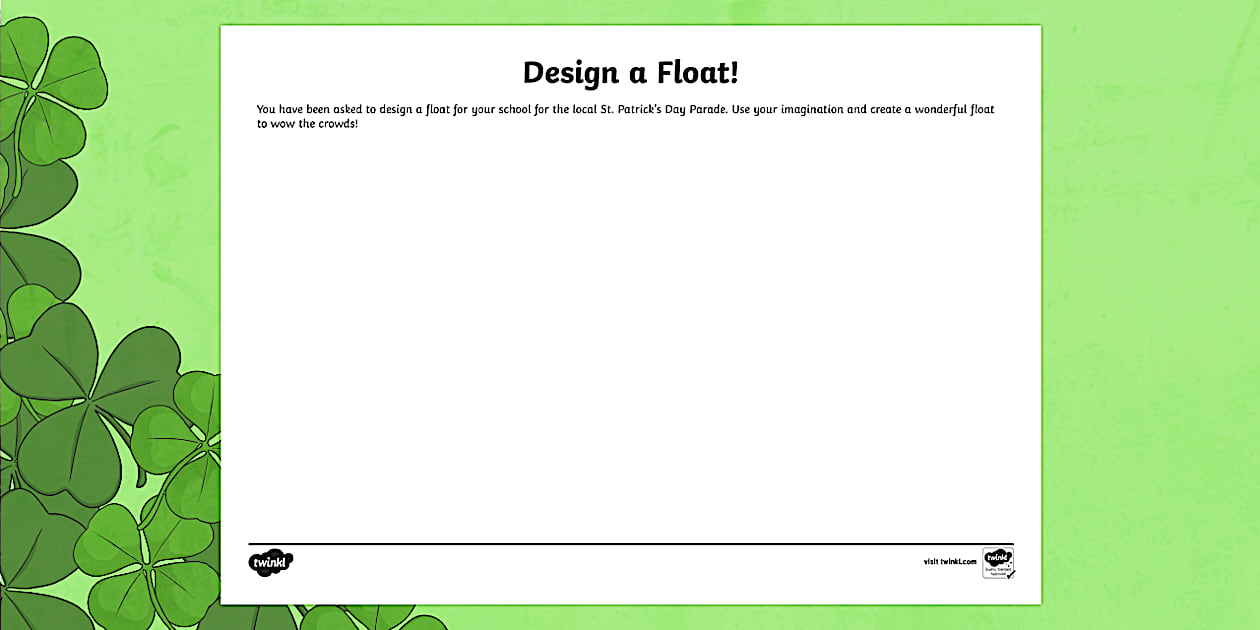 Design a Float for a St. Patrick's Day Parade Worksheet / Worksheet