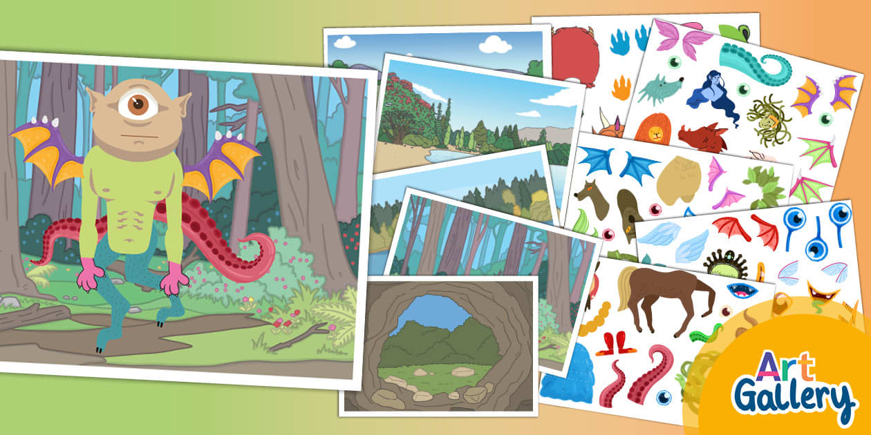 Mythical Creature Collage Activity (Teacher-Made) - Twinkl