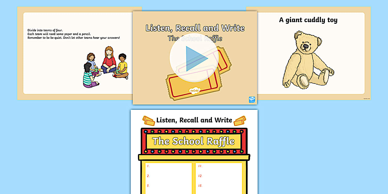 The Raffle Oral Language Activity (Teacher-Made) - Twinkl