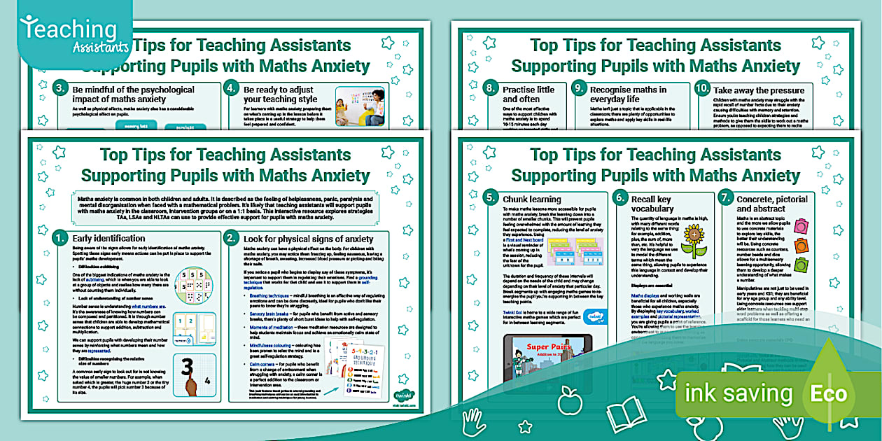 👉 Top Tips for TAs Supporting Pupils with Maths Anxiety