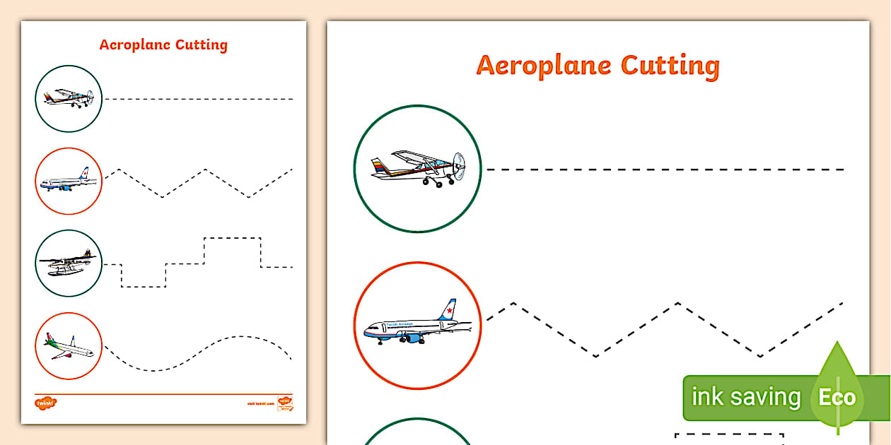 Aeroplane Cutting Skills Activity (teacher made) - Twinkl