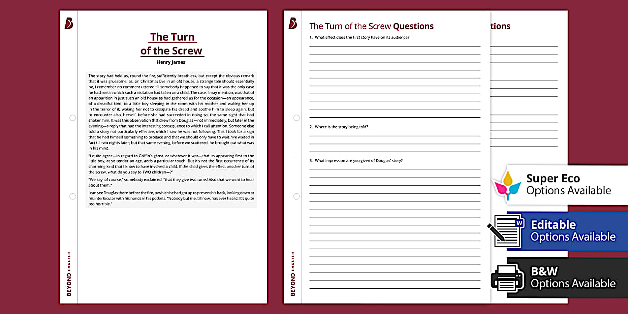 The Turn of the Screw Reading Comprehension | Beyond