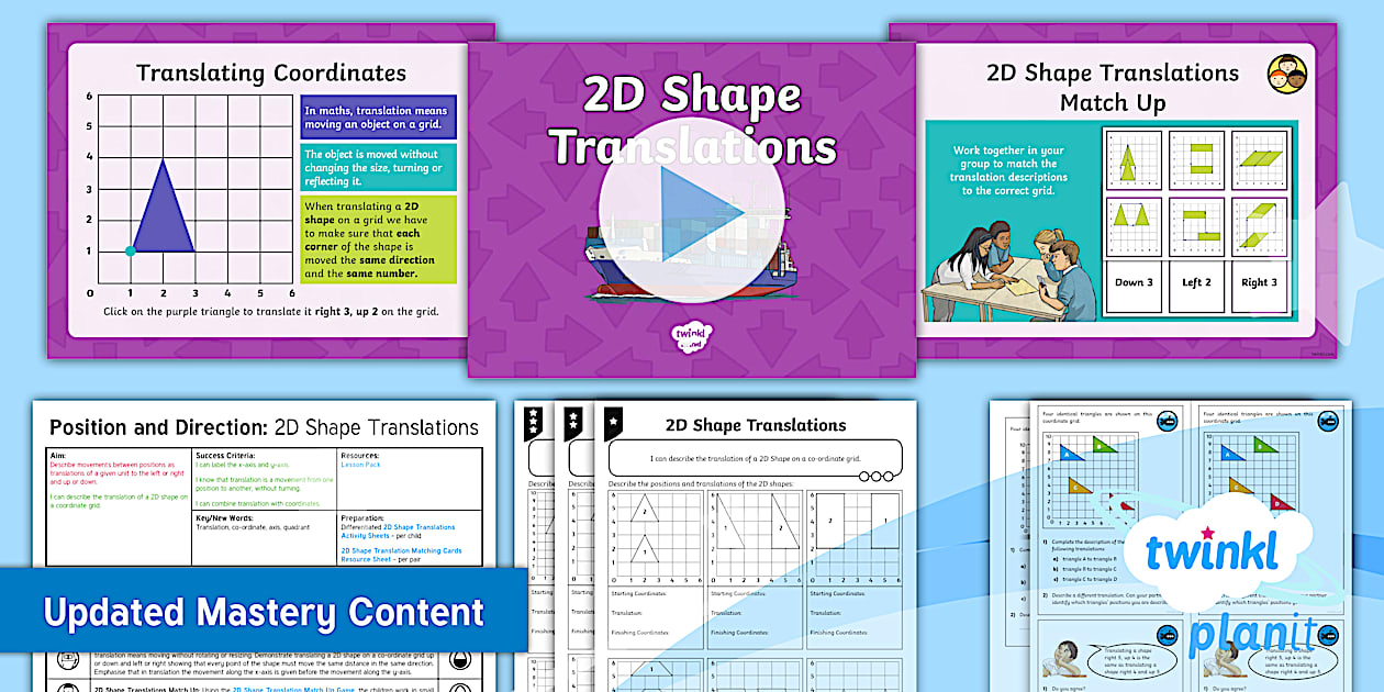 PlanIt Maths Year 4 Position and Direction Lesson Pack 8: 2D Shape
