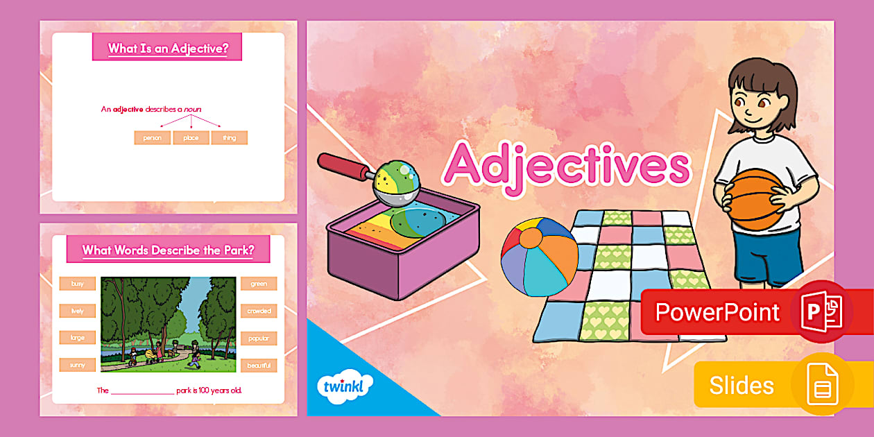 Adjectives PowerPoint & Google Slides for ELL (teacher made)