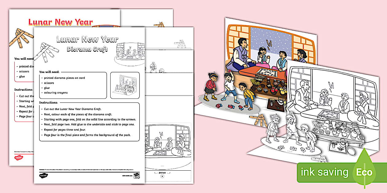 Lunar New Year Diorama Craft (teacher made) - Twinkl