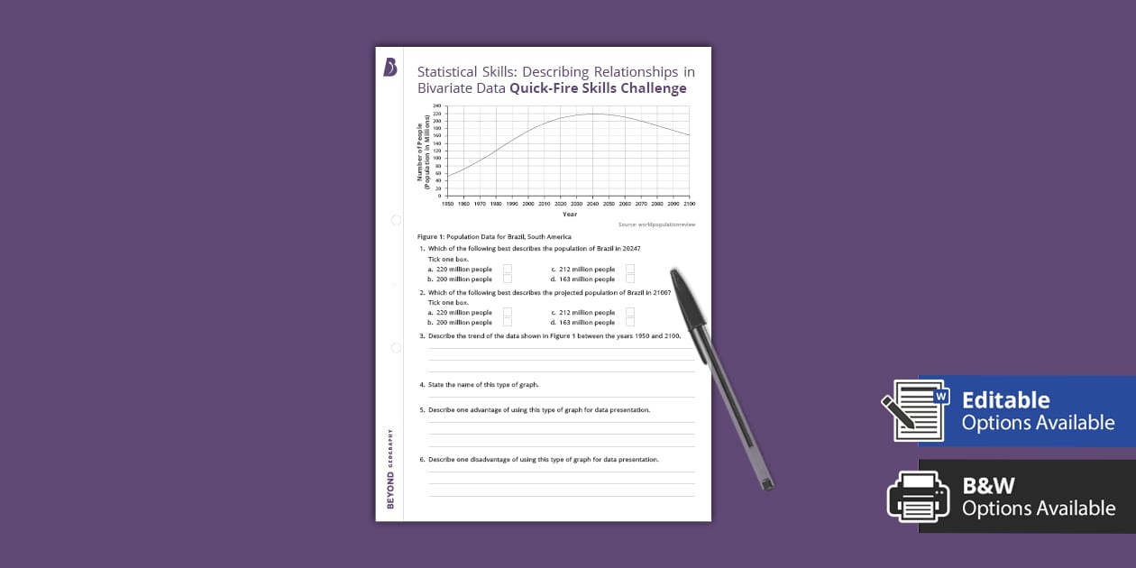 Describing Relationships in Bivariate Data Challenge