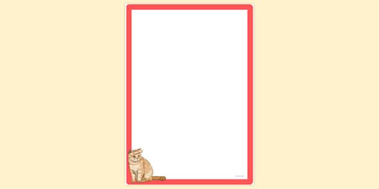 Simple Blank Plaster with Cat Page Border | Page Borders