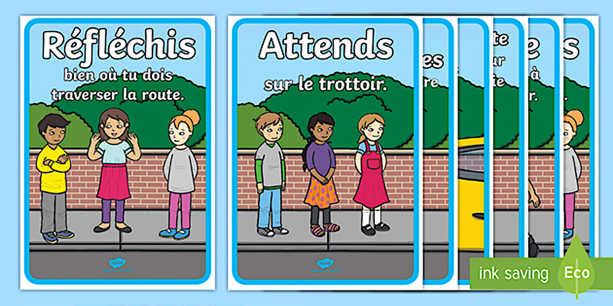Posters d'affichage : traverser la route en toute sécurité