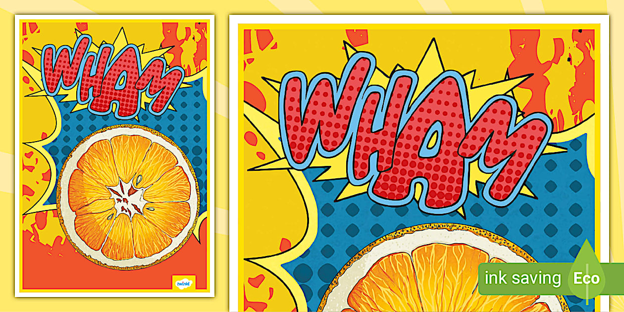 Orange Pop Art Display Poster (teacher made) - Twinkl