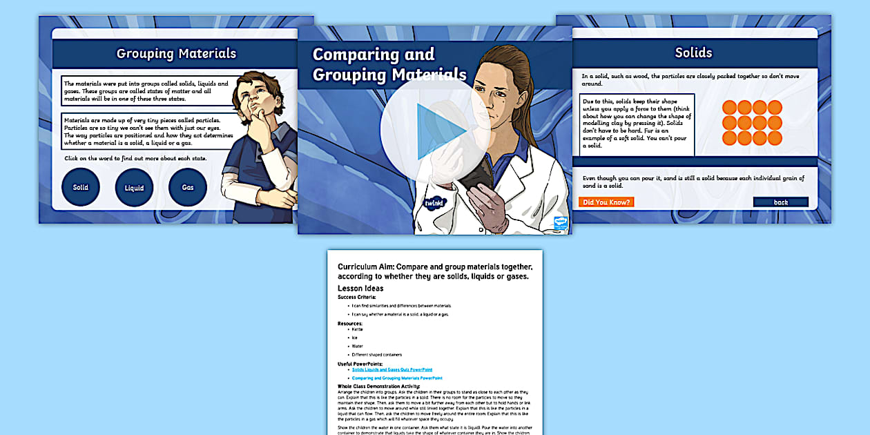 Compare and Group Materials Together Resource Pack - Twinkl