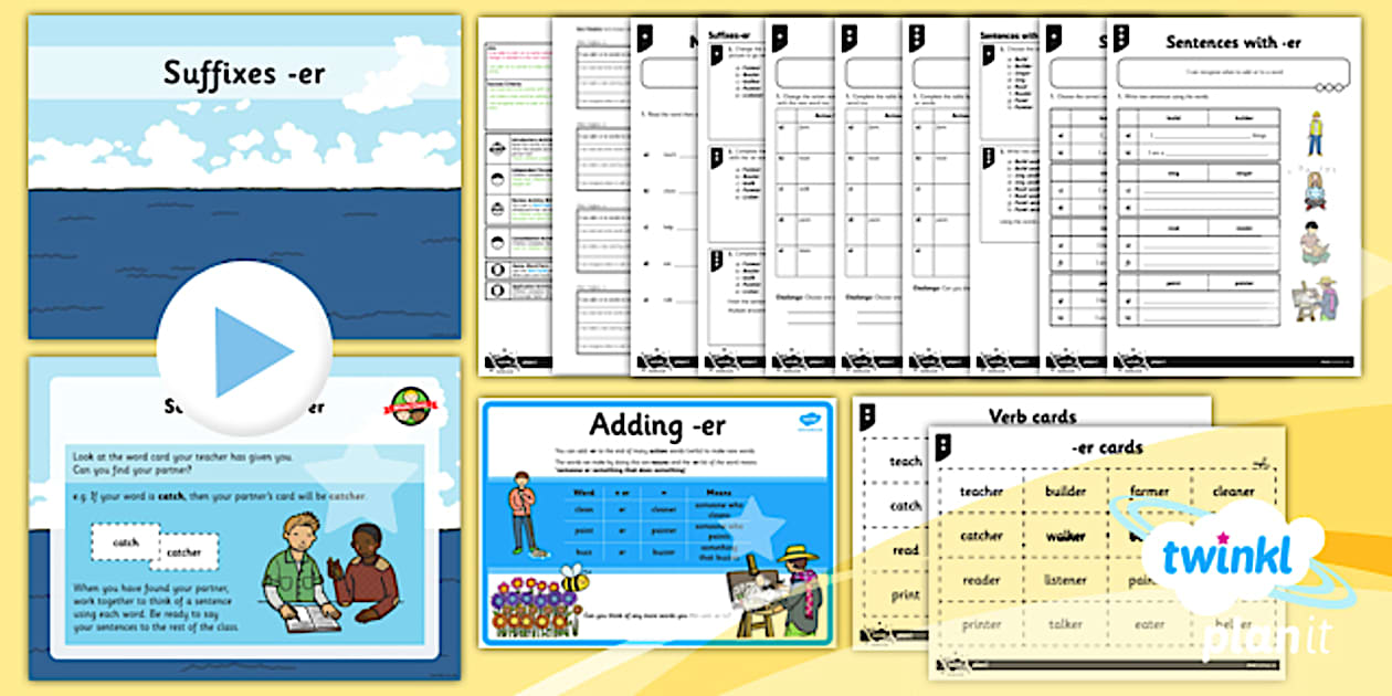 PlanIt Y1 SPaG Lesson Pack: -er Suffix Words KS1 - Twinkl