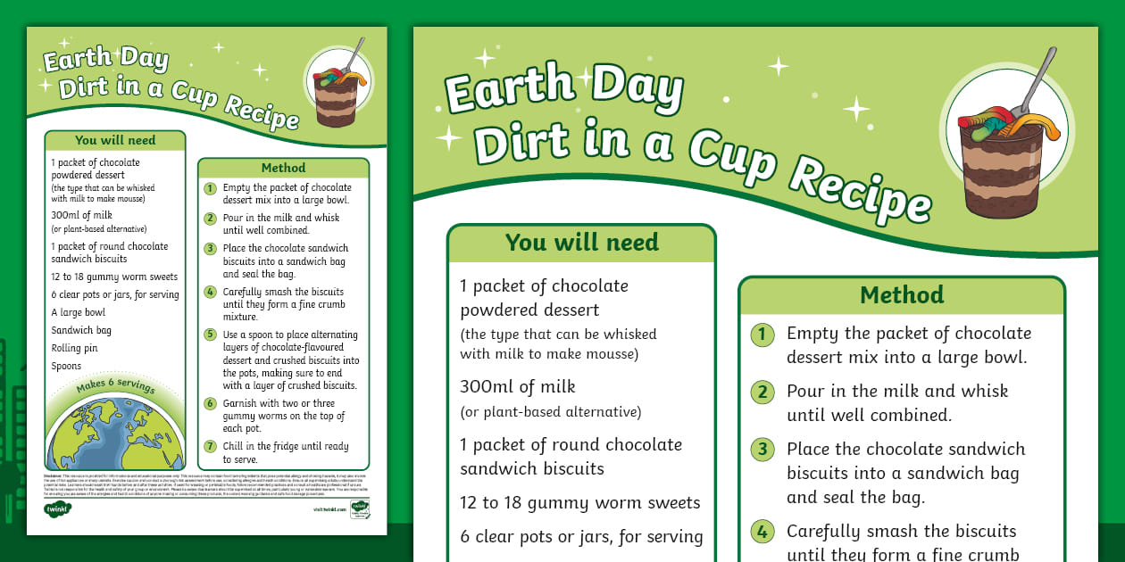 Earth Day: Dirt in a Cup Recipe | Twinkl