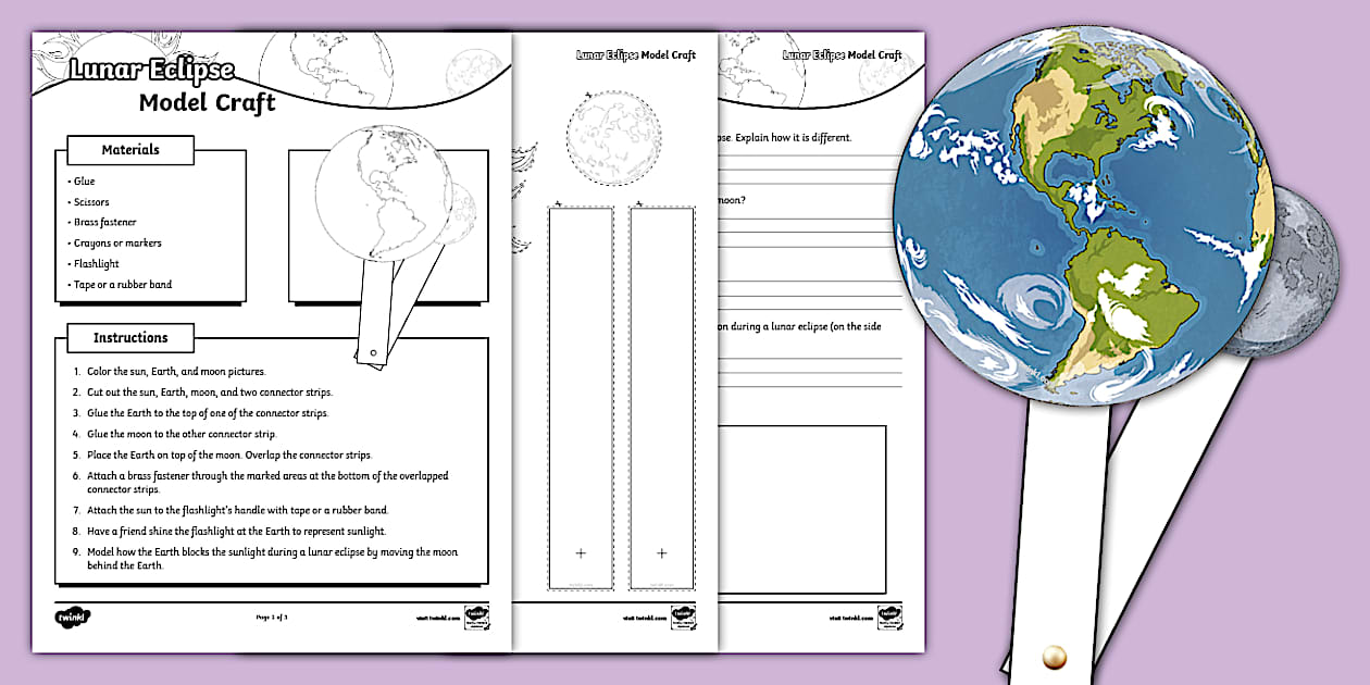 The Sun Earth Moon System Worksheet Answer Key | Twinkl USA