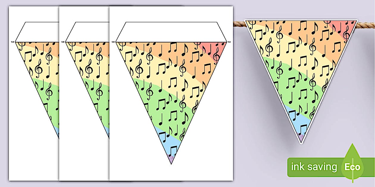 👉 Music Notes Display Bunting - (teacher made) - Twinkl