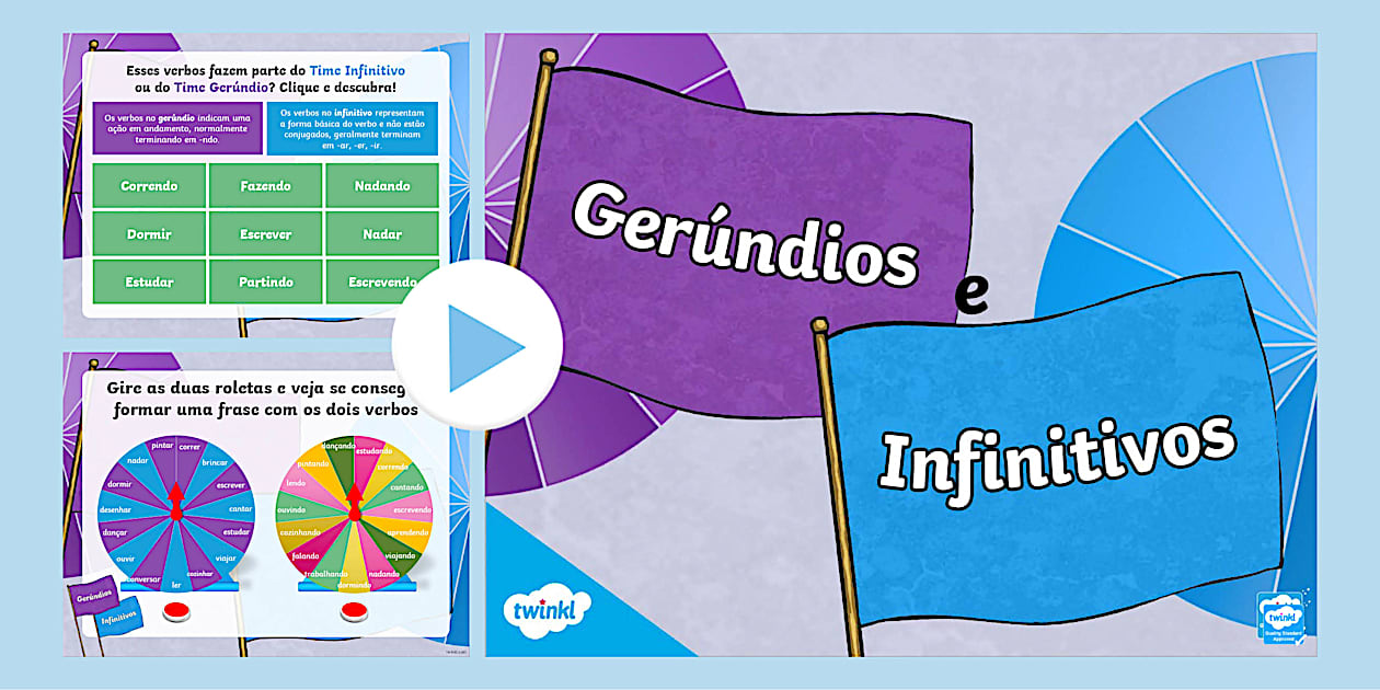 Gerúndios e Infinitivos - Roleta dos Verbos - Twinkl