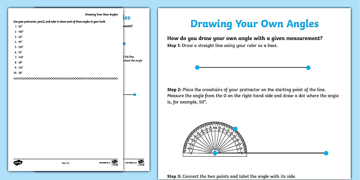 Drawing Your Own Angles Activity Sheet (teacher made)