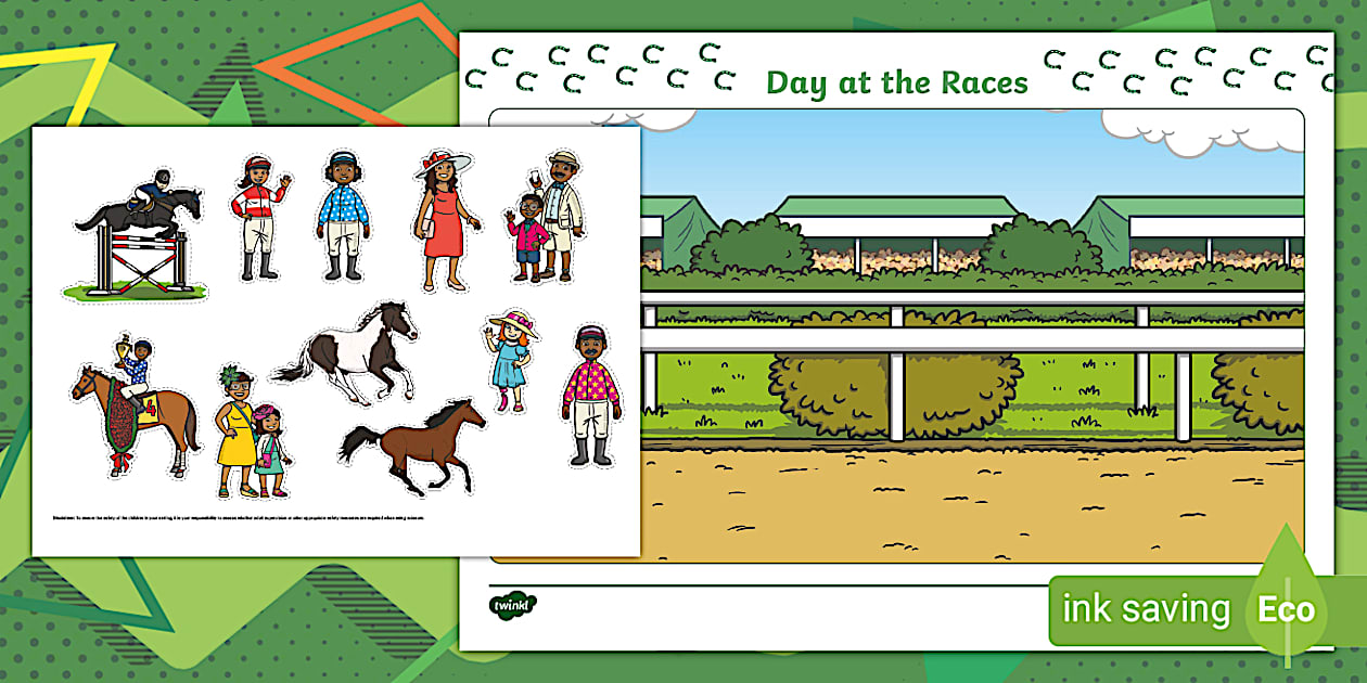 Day at the Races Cut and Stick Activity (Teacher-Made)