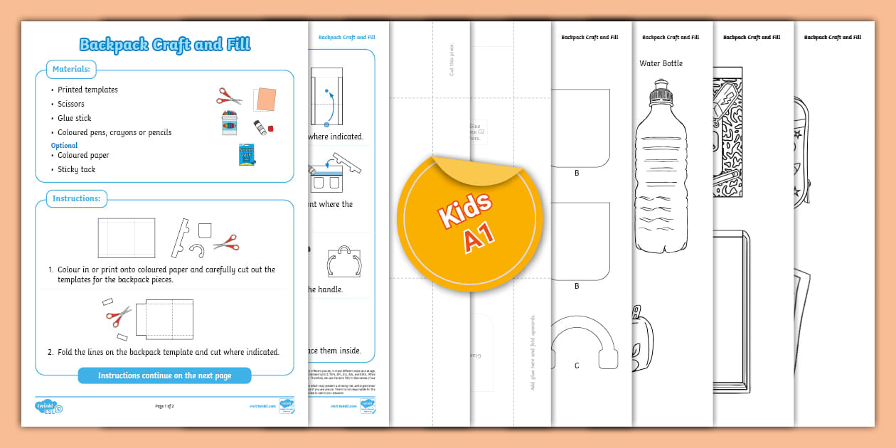 ESL Back to School Backpack Craft [Kids, A1] (teacher made)