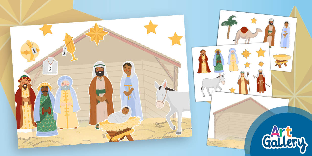 Design a Nativity Scene Collage Activity Pack (teacher made)