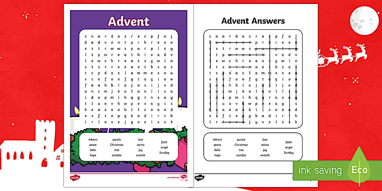 Advent Word Search Activity - Teaching Resource - Twinkl
