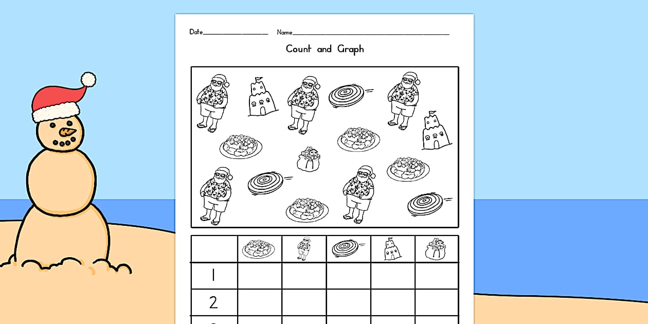 Christmas Themed Count and Graph (teacher made) - Twinkl