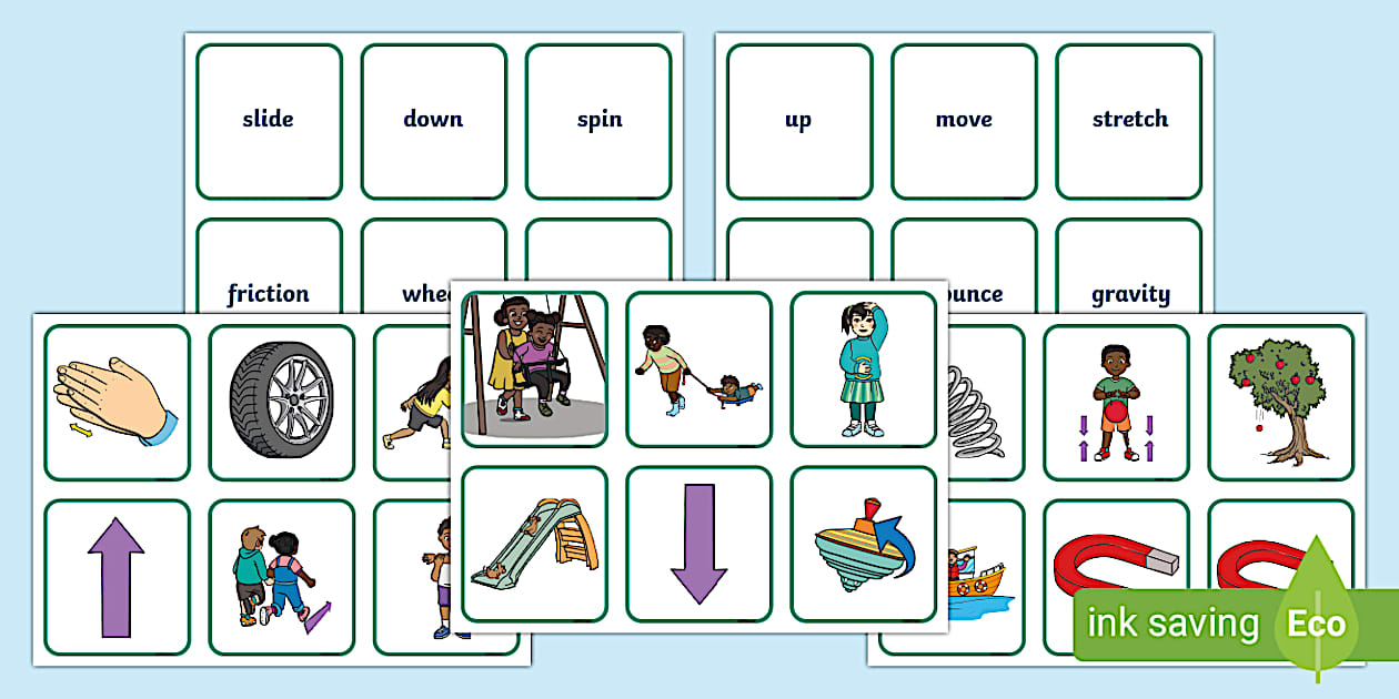 Forces and Motion Matching Cards (teacher made) - Twinkl