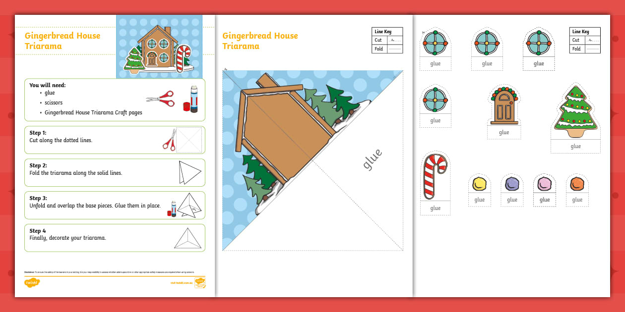 Gingerbread House Triarama Craft (Teacher-Made) - Twinkl
