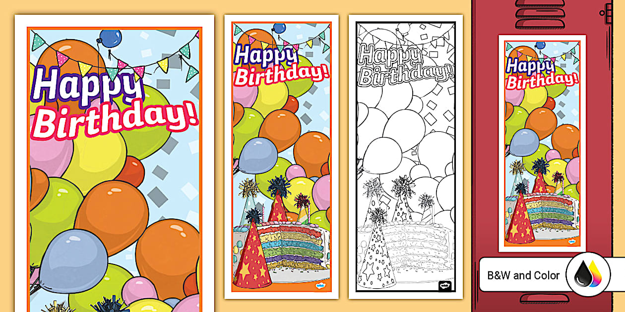 Happy Birthday Locker Banner for 6th-8th Grade - Twinkl