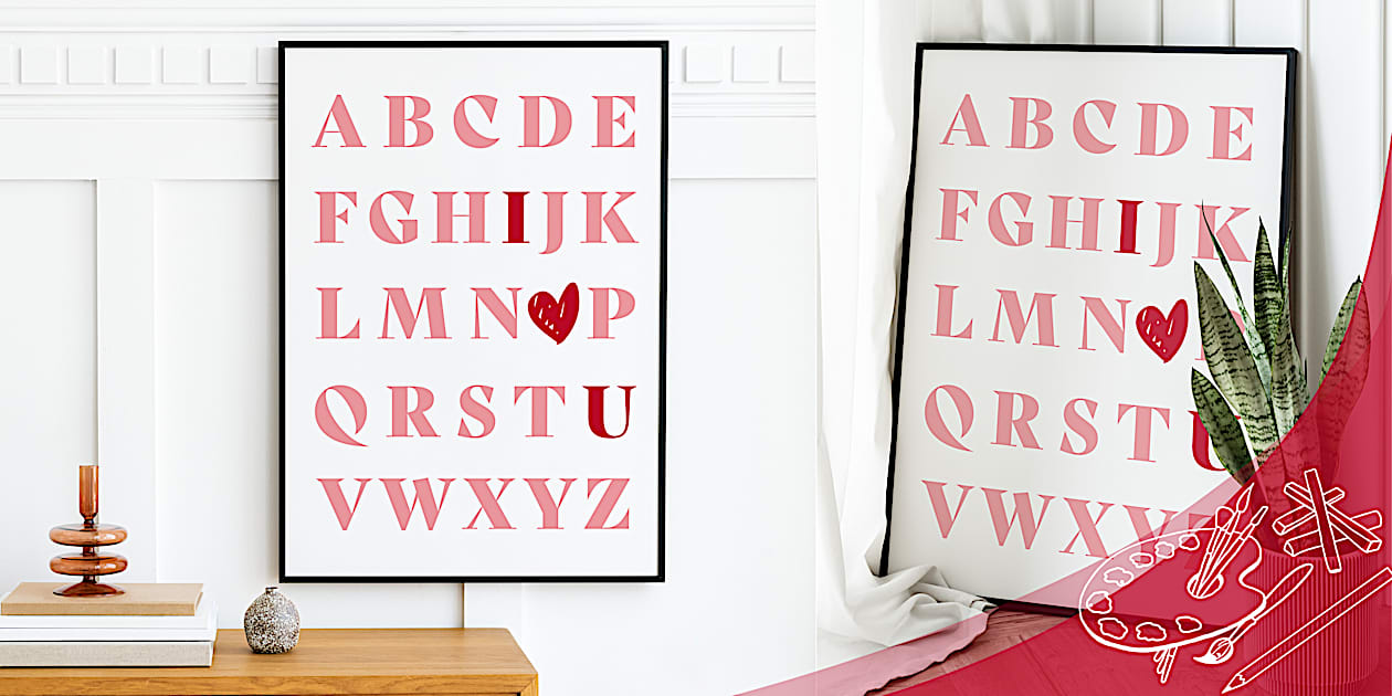 Valentine's Day Alphabet Typography Poster (teacher made)
