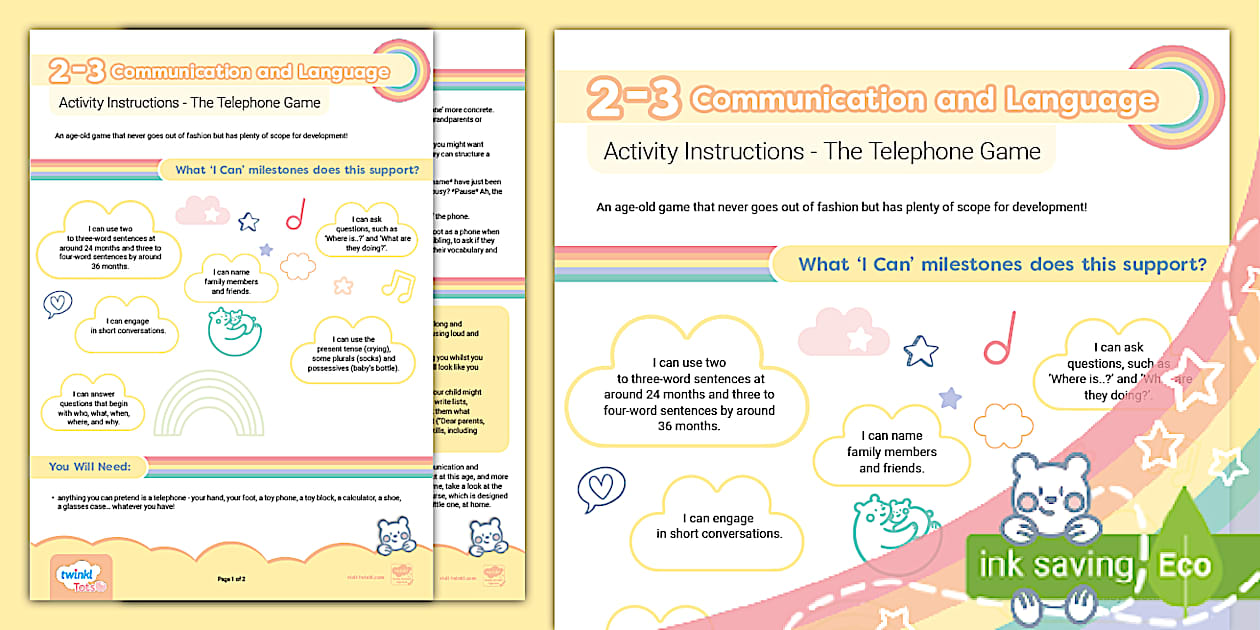 Age 2-3 Communication and Language - The Telephone Game