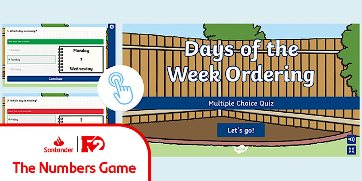 The Numbers Game: Days of the Week Quiz | Twinkl Go!