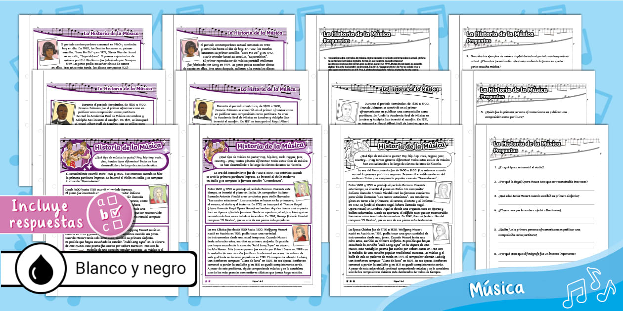 Comprensión | Lectura Diferenciada | Historia | Música