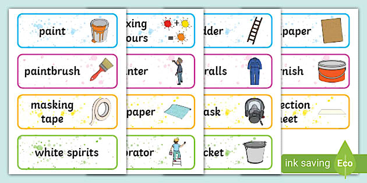 Paint Shop Role Play Labels (professor feito) - Twinkl