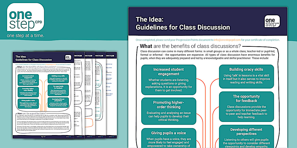 CPD: Guidelines for Class Discussion (teacher made) - Twinkl