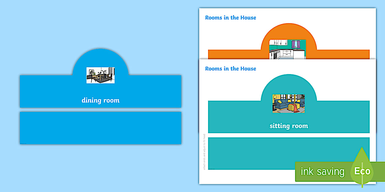 Rooms in the House Headband Oral Language Game