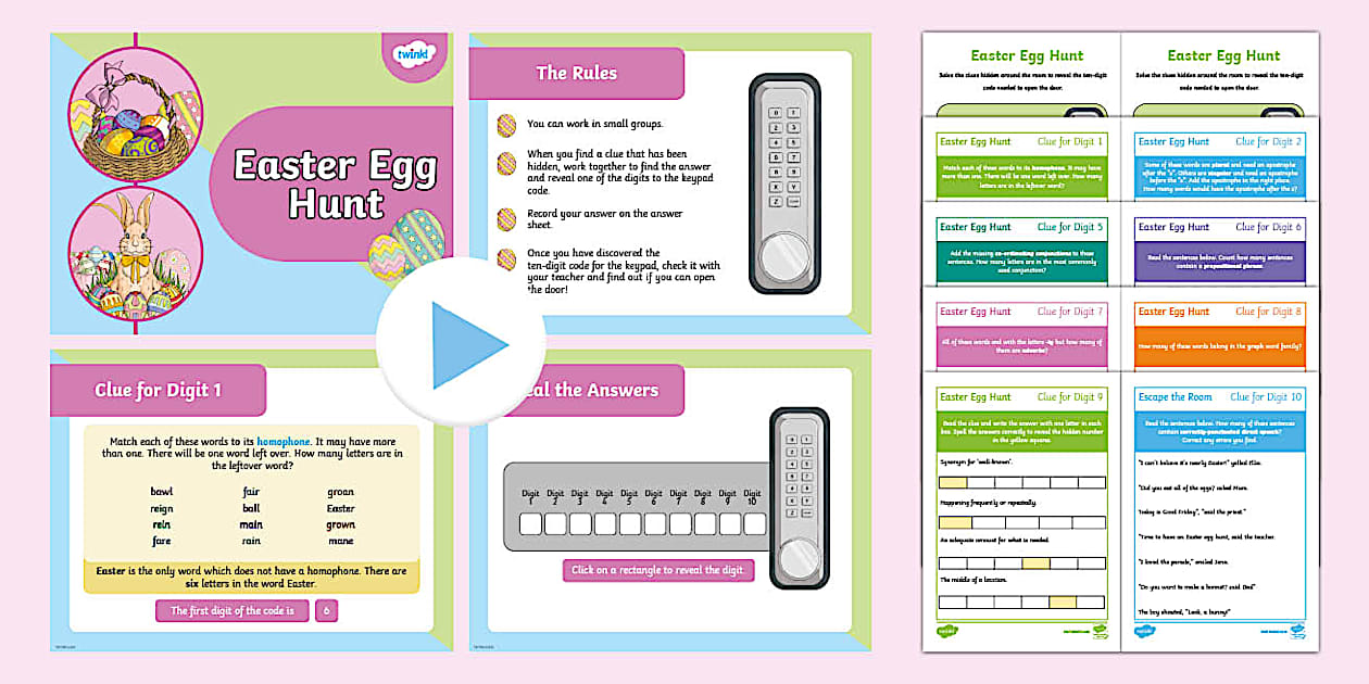 KS2 Easter Egg Hunt Escape the Room Game (teacher made)