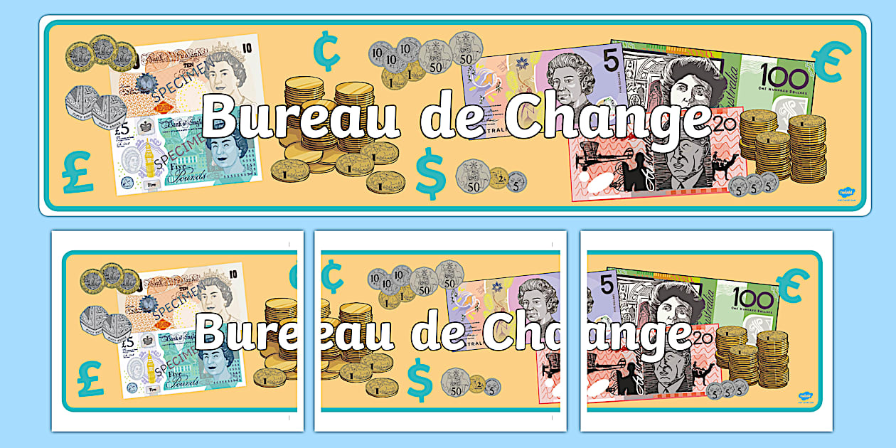Bureau de Change Role Play Display Banner - burreau de change