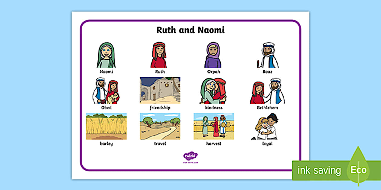Ruth and Naomi Word Mat (Hecho por educadores) - Twinkl