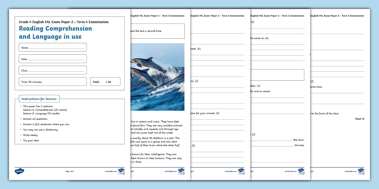 Grade 4 English FAL Exam Paper – Term 4 Examination