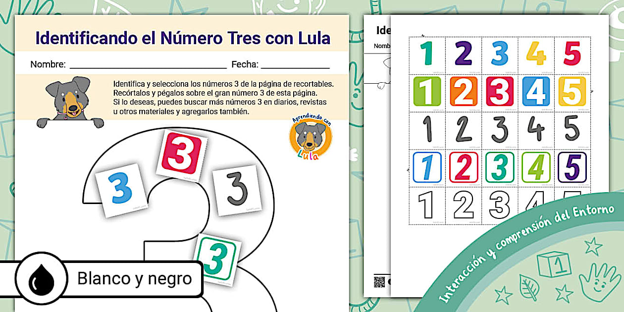 Número | 3 | Tres | Lula | Pensamiento Matemático | Kínder