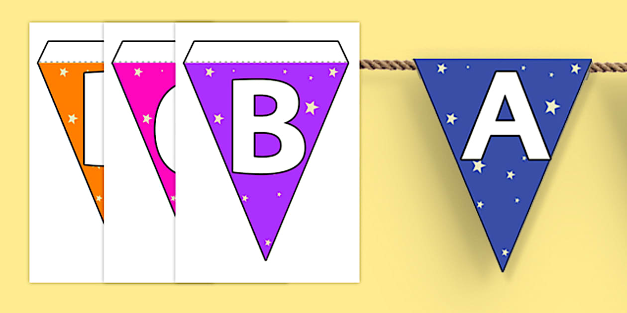 Star Themed Capital Letter Alphabet Bunting (teacher made)