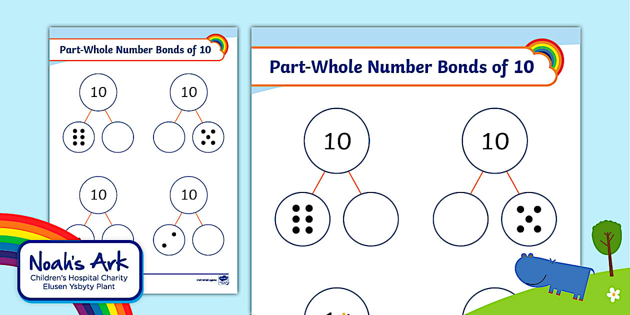 FREE! - Part-Whole Number Bonds to 10 Activity Sheets