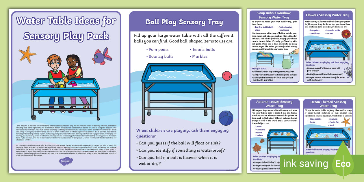 Large Water Table Ideas for Sensory Play Pack | Twinkl EYFS